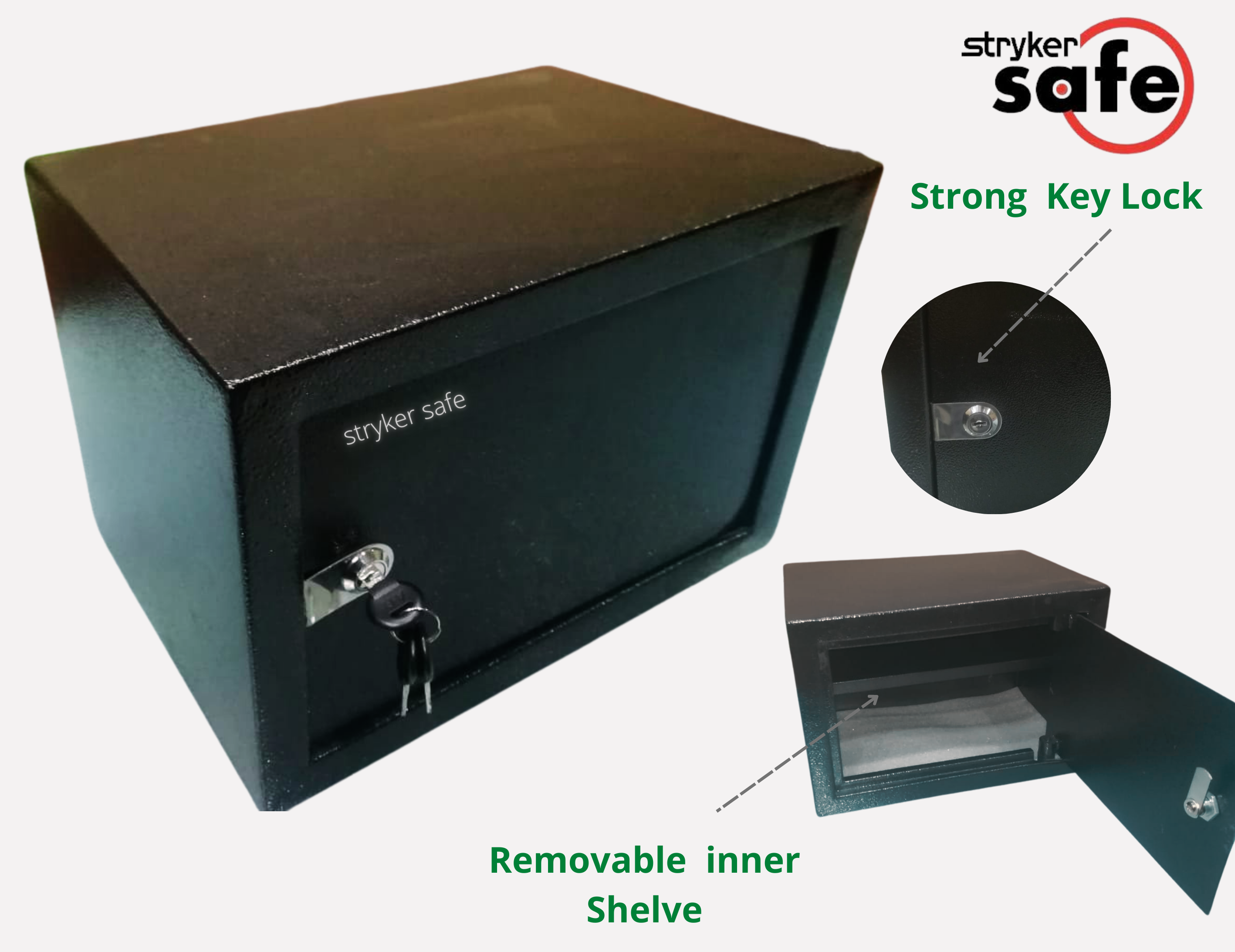 Money Safe Locker Box with key Lock Medium size in pakistan | Daraz.pk