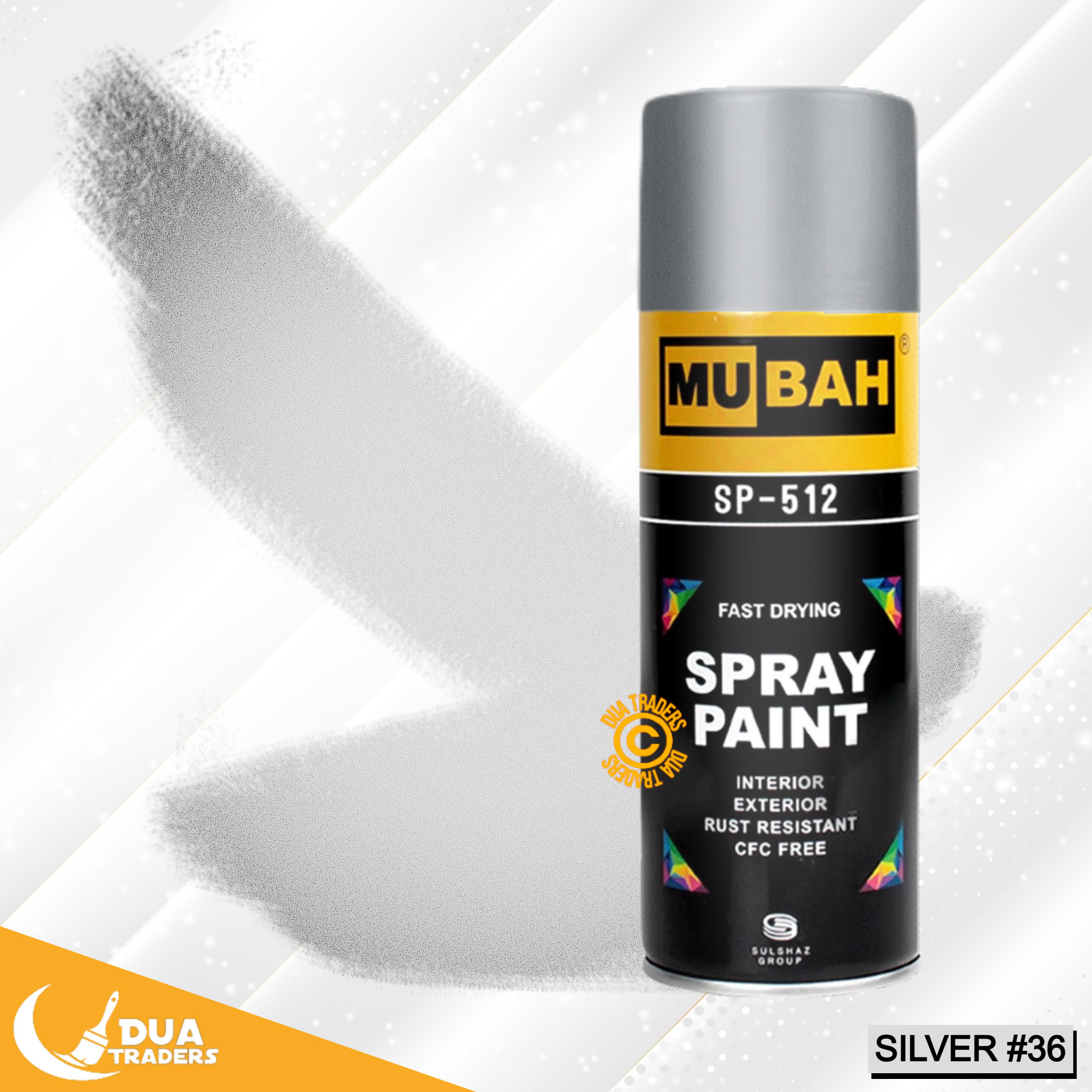 SILVER Spray Paint Bright Chrome & Silver, MUBAH Spray Paint (Imported ...