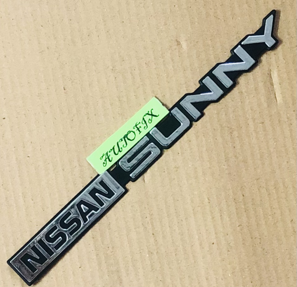Nissan Sunny Rear plastic Emblem 12 Inches Black n Silver 01 PC | Daraz.pk
