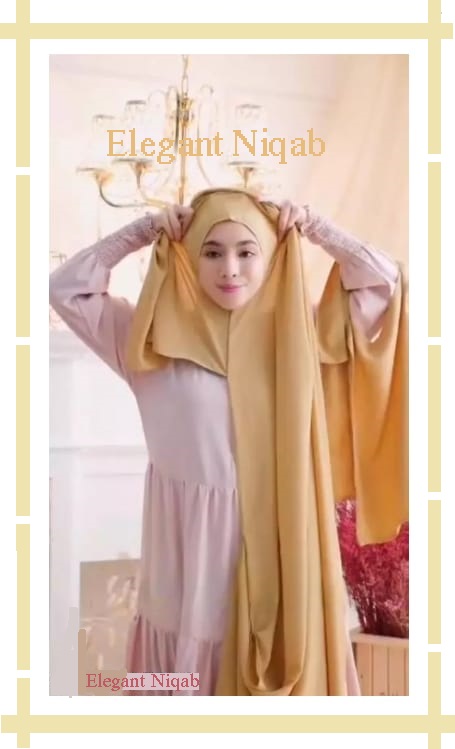 Elegant Niqab 2 Loop Hijab With for head Niqab Patti 2 pes set | Daraz.pk
