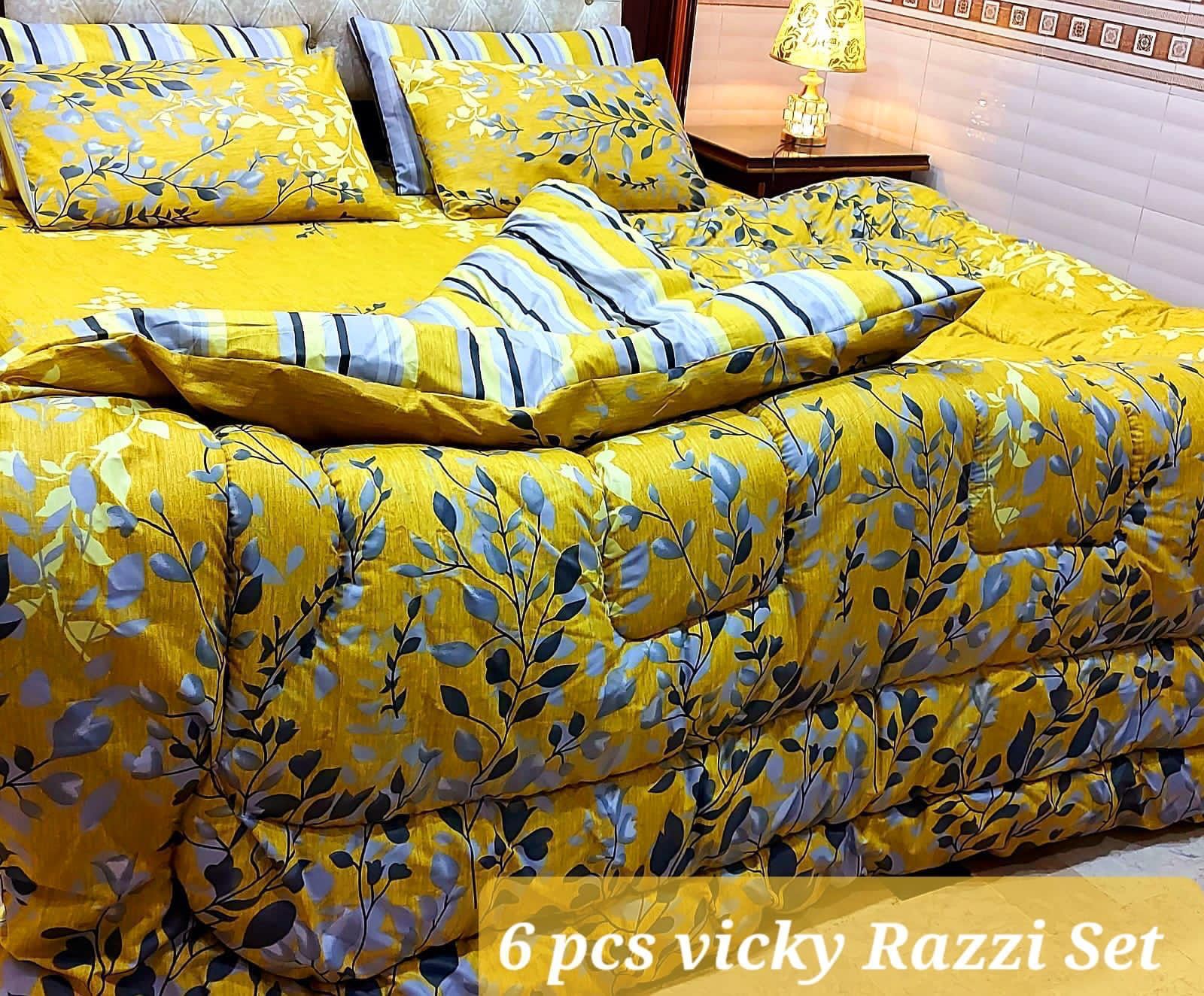 Vicky razai set 6pcs Double Bed razai set Multi Colors - New Designs ...