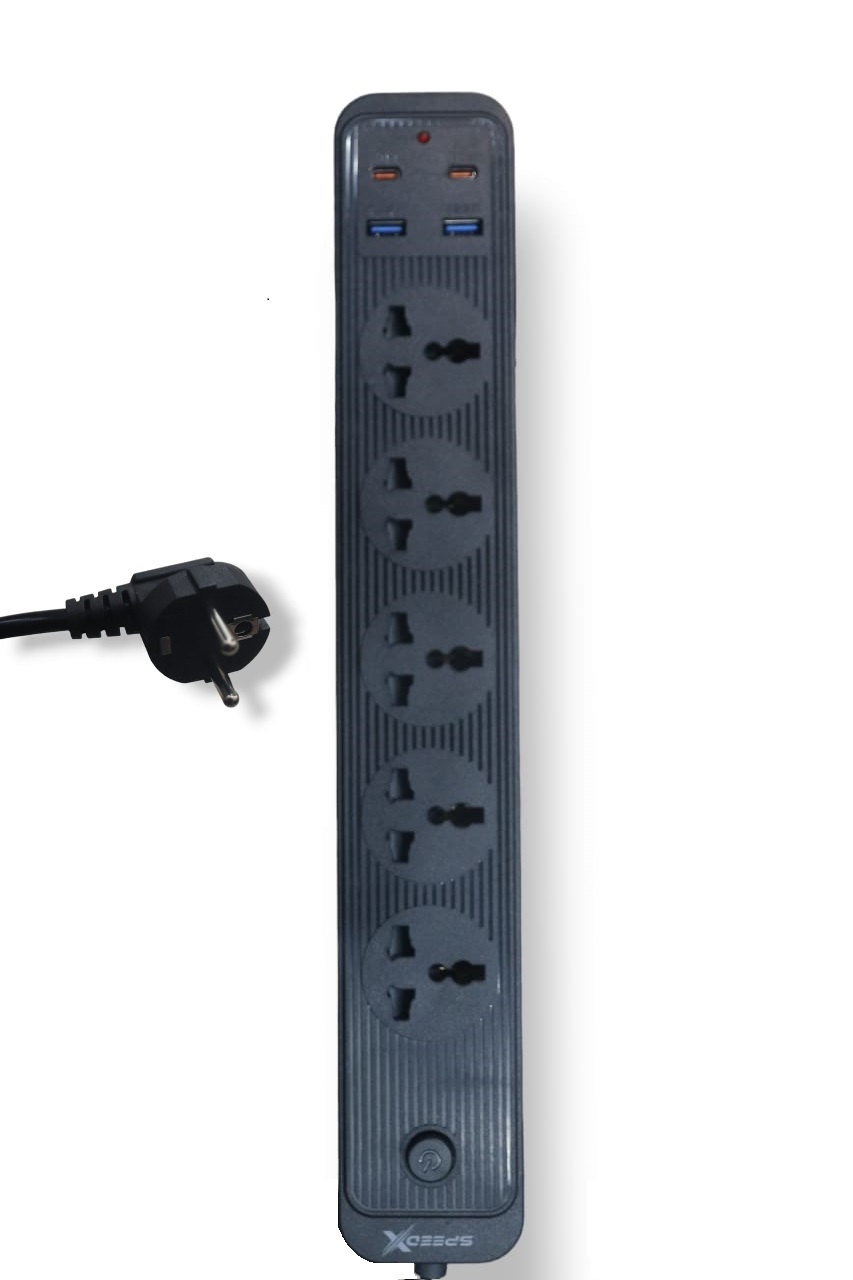 504PU Power Strip Multi Power Plug Extension Board with 2 USB Ports + 2 ...