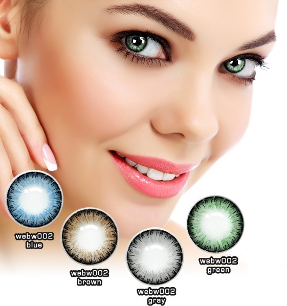 1 Pair Three Tone Pair of Contact Lens Multi Color Eye Lenses Soft Eye ...