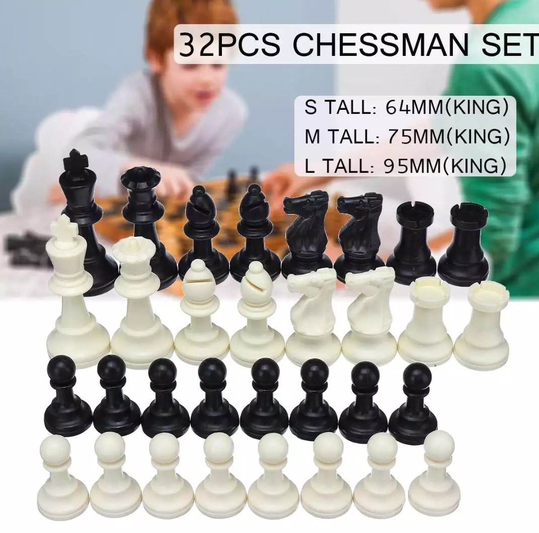 Chess Set, Plastic Chess Pieces for International Tournaments Black and ...