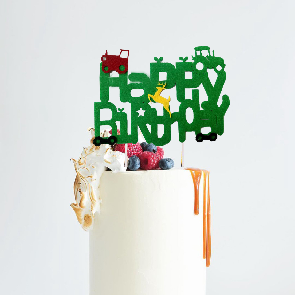 1Set Construction Tractor Cake Topper Excavator Vehicle Cupcake Topper ...