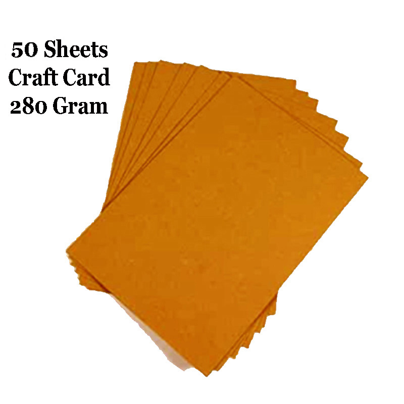 Pack of 50 sheets brown craft card in 280 gram premium quality | Daraz.pk