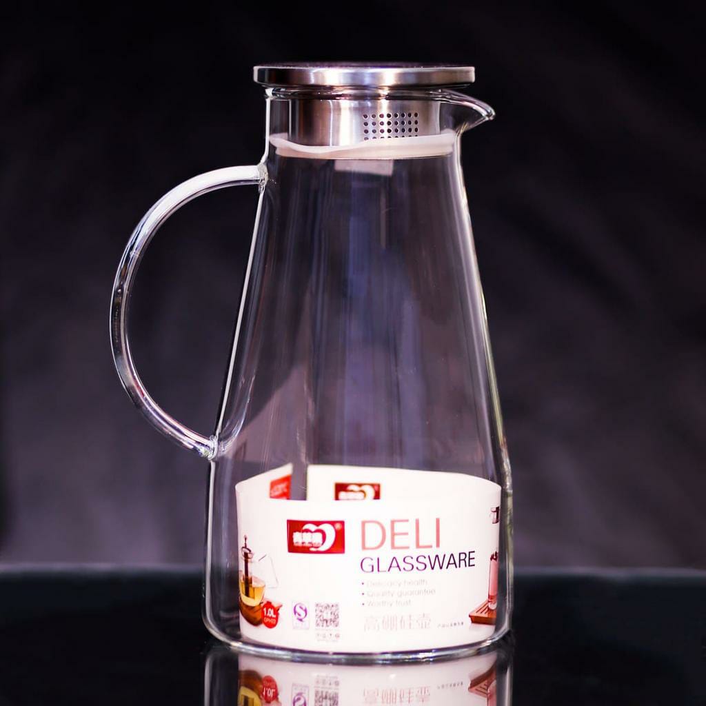 Tea Pitcher Handle Teapot Pitcher 1.8L Heat Resistant Cold Kettle Glass ...