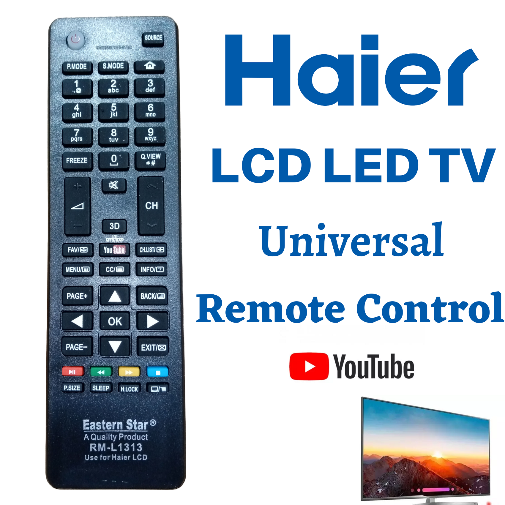 Haier Remote Control for LED LCD Smart Android TV HAIER LCD LED ...