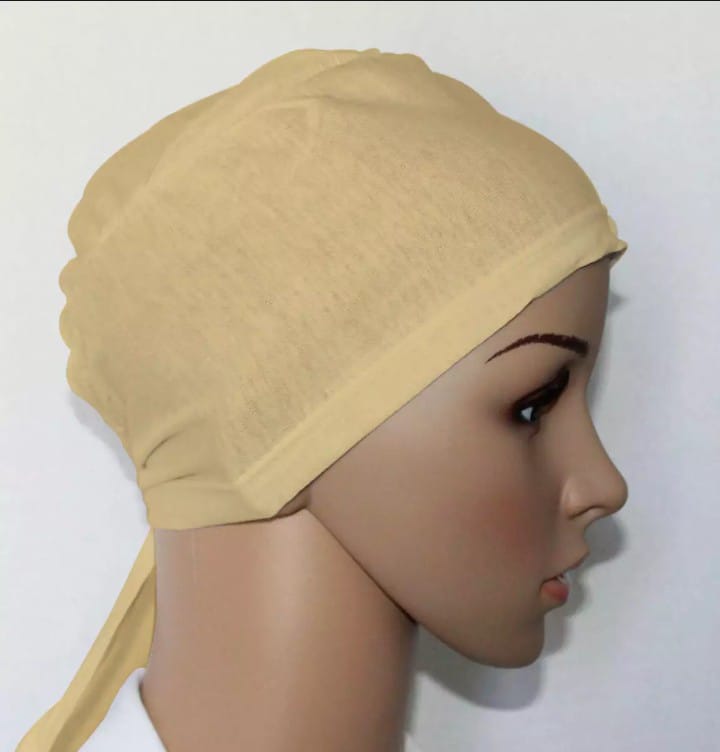 Pack of 01 Under Scarf burqa Hijab inner cap with dori strip Bonnet Hat ...