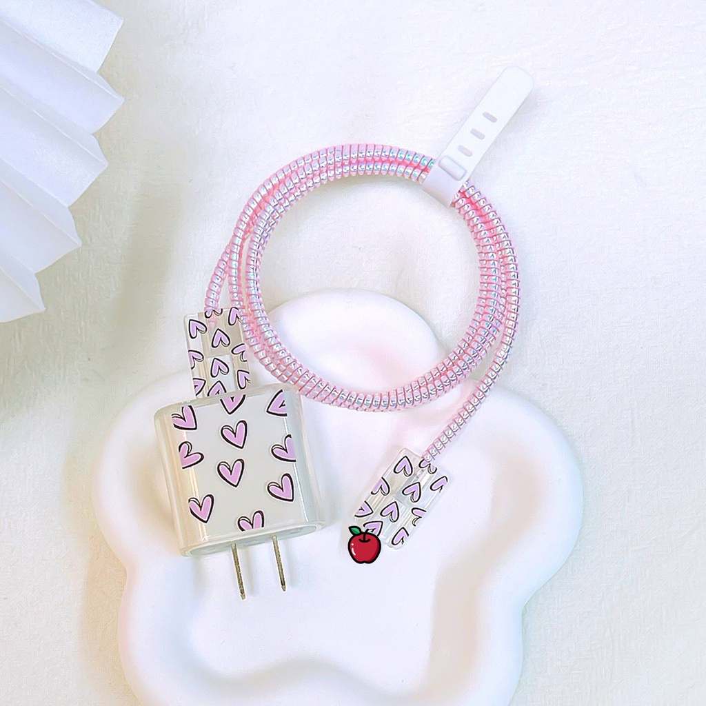 Data Cable Cord Winder Kit / 3D Bow Knot Heart Cable Protector Cover ...