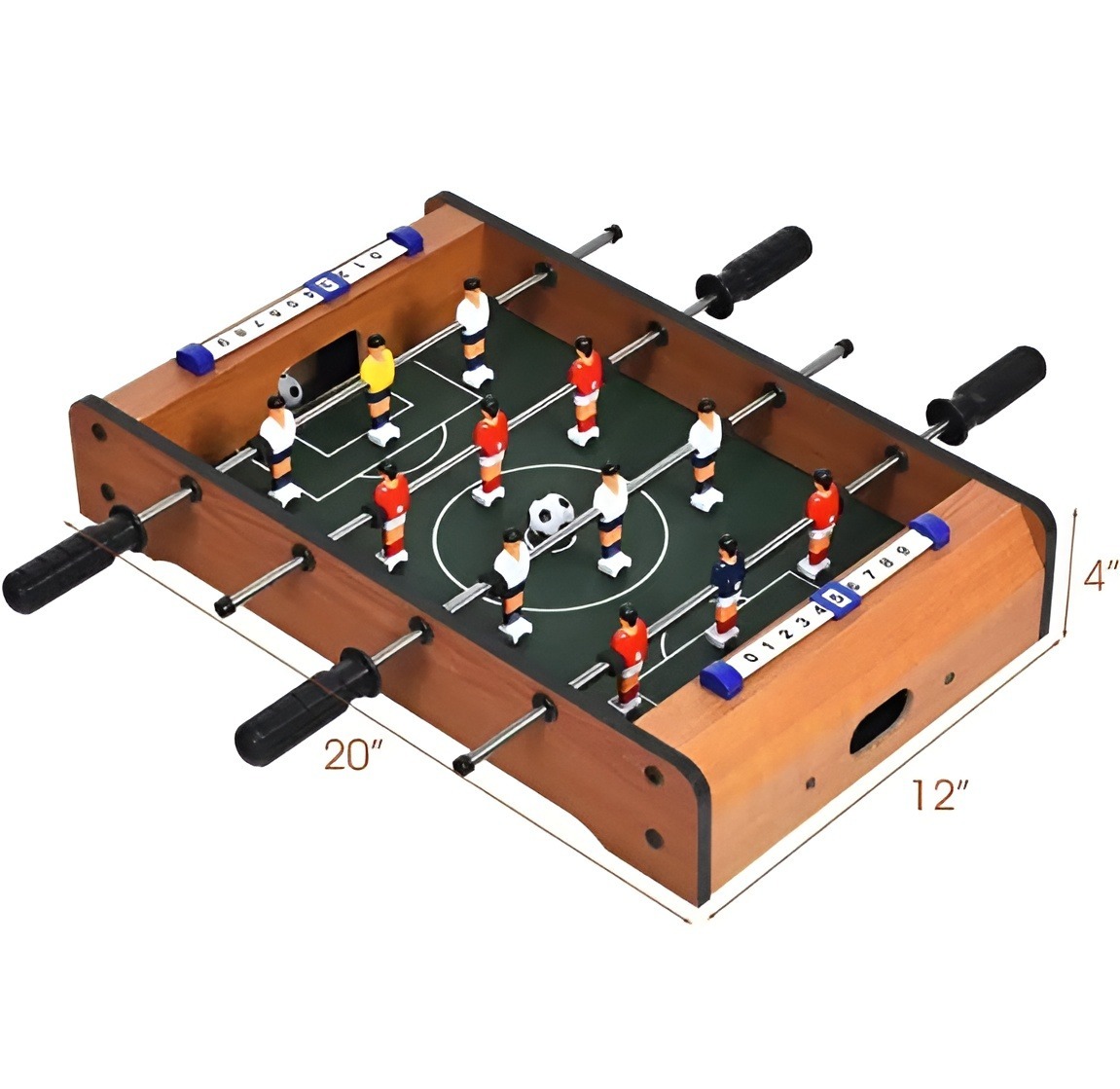 Mini Football Table, 20” Portable Tabletop Soccer Game w/Score Keepers ...
