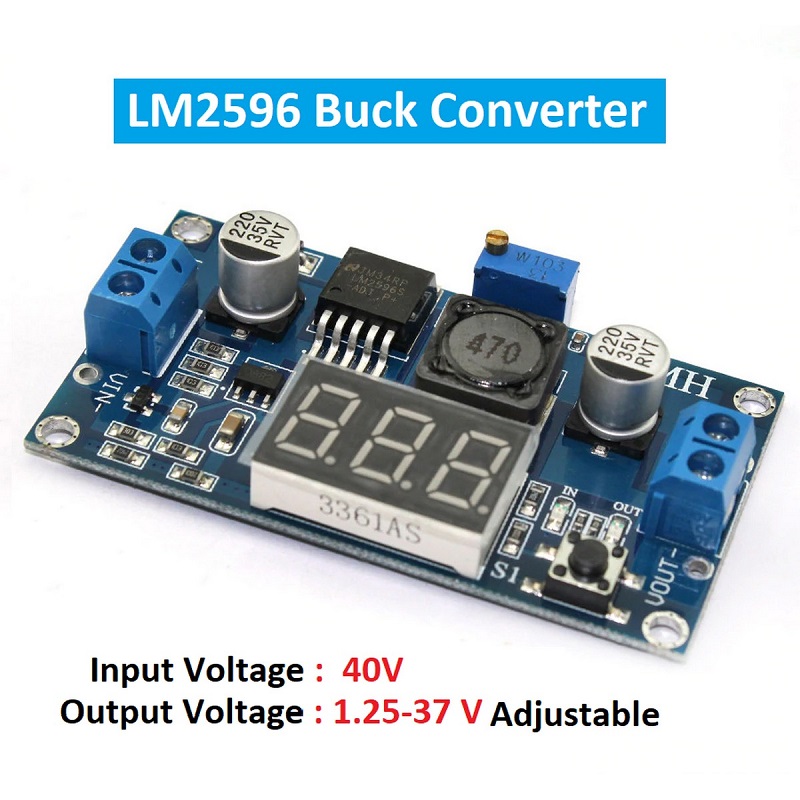 DC Buck Step Down Module LM2596 DC/DC 4.0~40V to 1.25-37V Adjustable Voltage Regulator With LED ...
