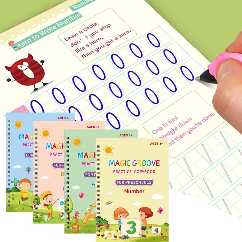 Magic Practice Copybook(4 BOOKS+10 INK REFILL) , Magic Book For ...