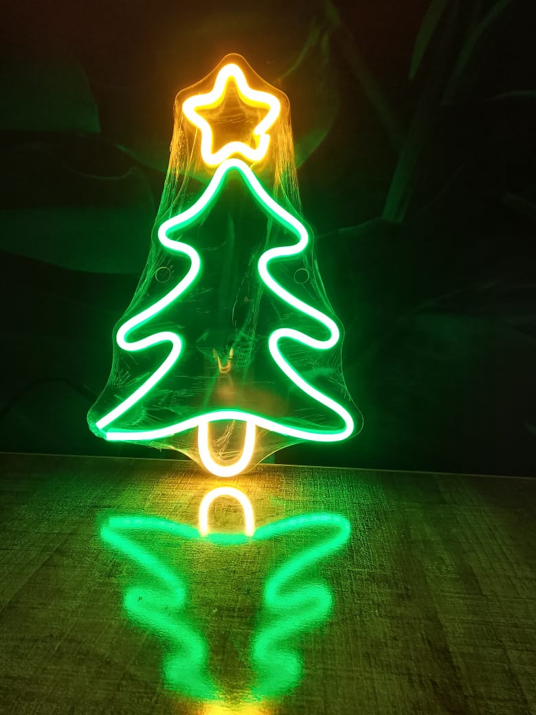 LED Neon Christmas Tree Light with Star – Perfect Holiday Decoration ...
