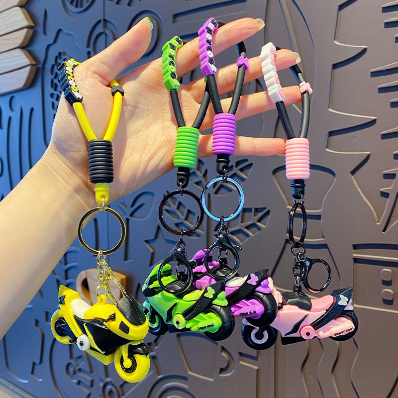 2025 new stylish cool motorcycle keychain for boys' backpacks, small ...