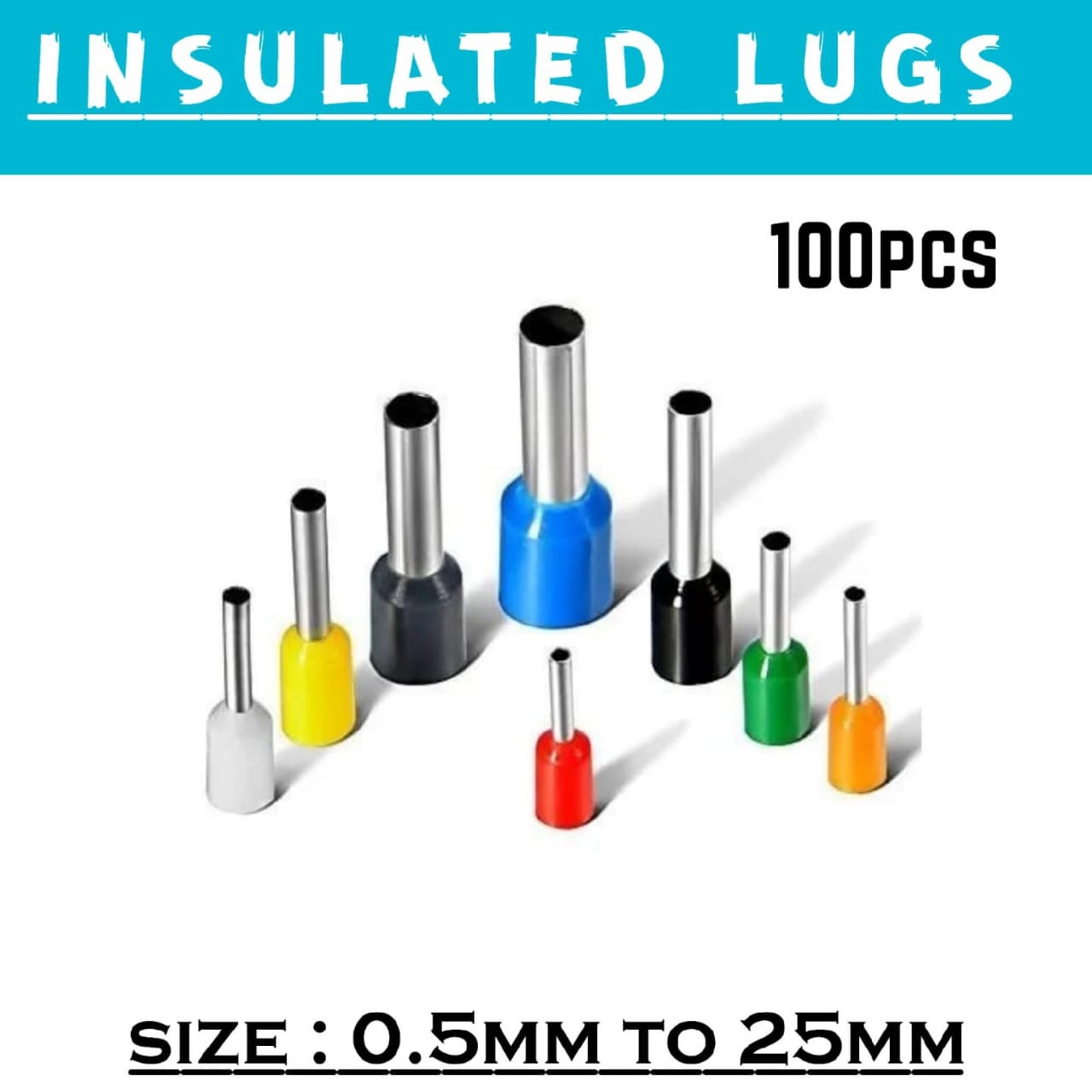 100 pcs insulated lugs, thimble, control thimbles, Cable lugs, wire ...