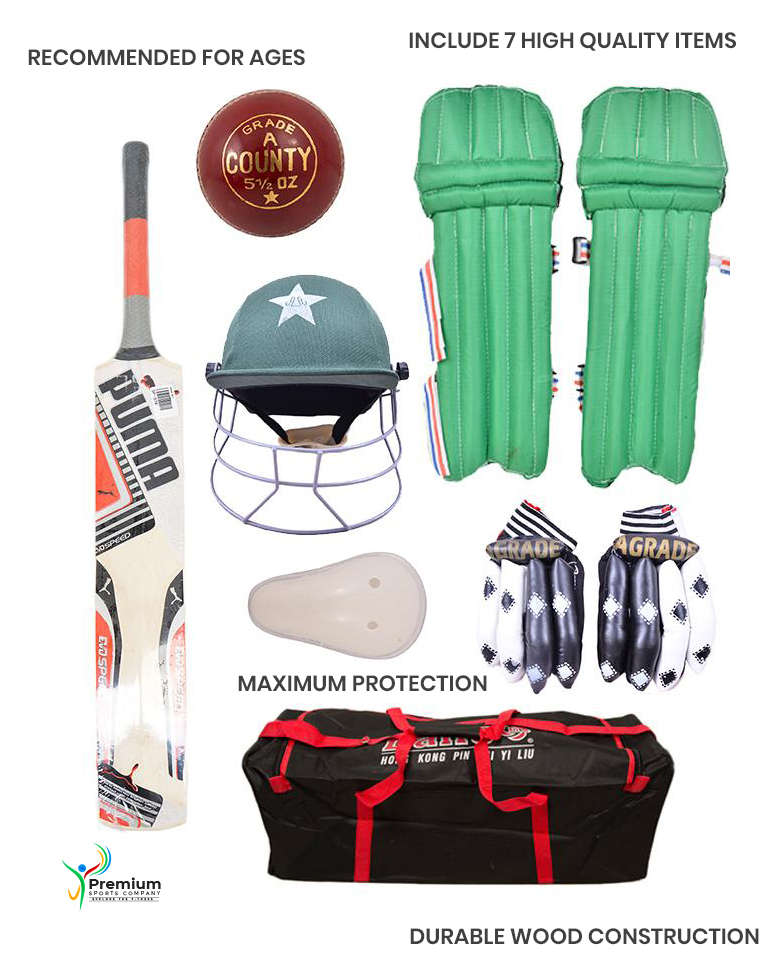 PREMIUM SPORTS Pack of 7 Kids Cricket Kit Set For 5 - 9 Years Juniors ...