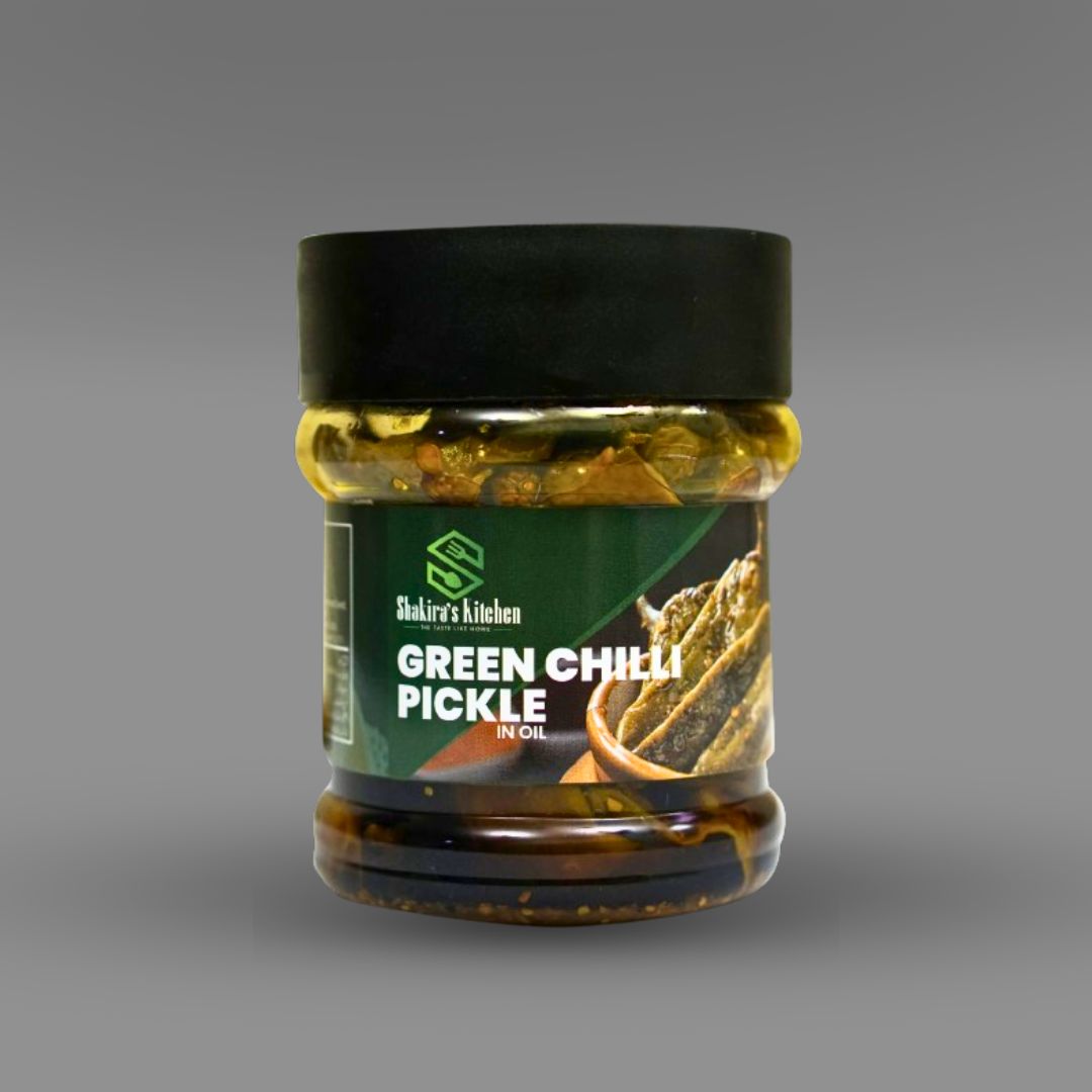 "Shakira Creations: Homemade Spicy Green Chili Pickle" Pack of 400g ...