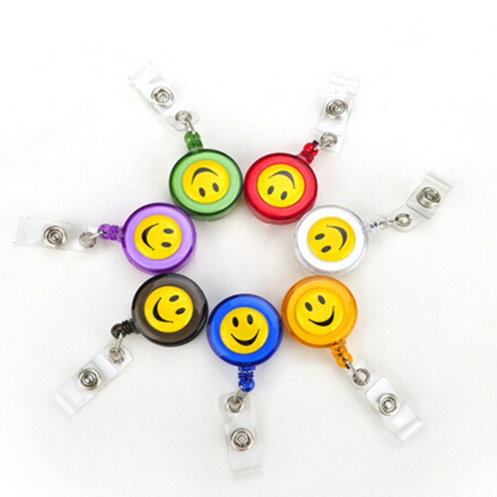 Compact Design Smiling Face ID Holder Name Tag Card key Badge Holder ...