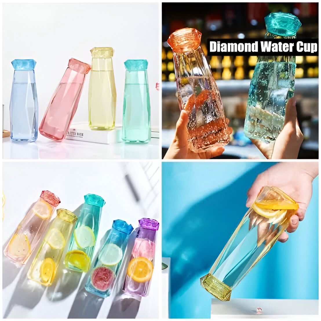 500ML Daisy Transparent Plastic Water Bottles Creative Cup With ...