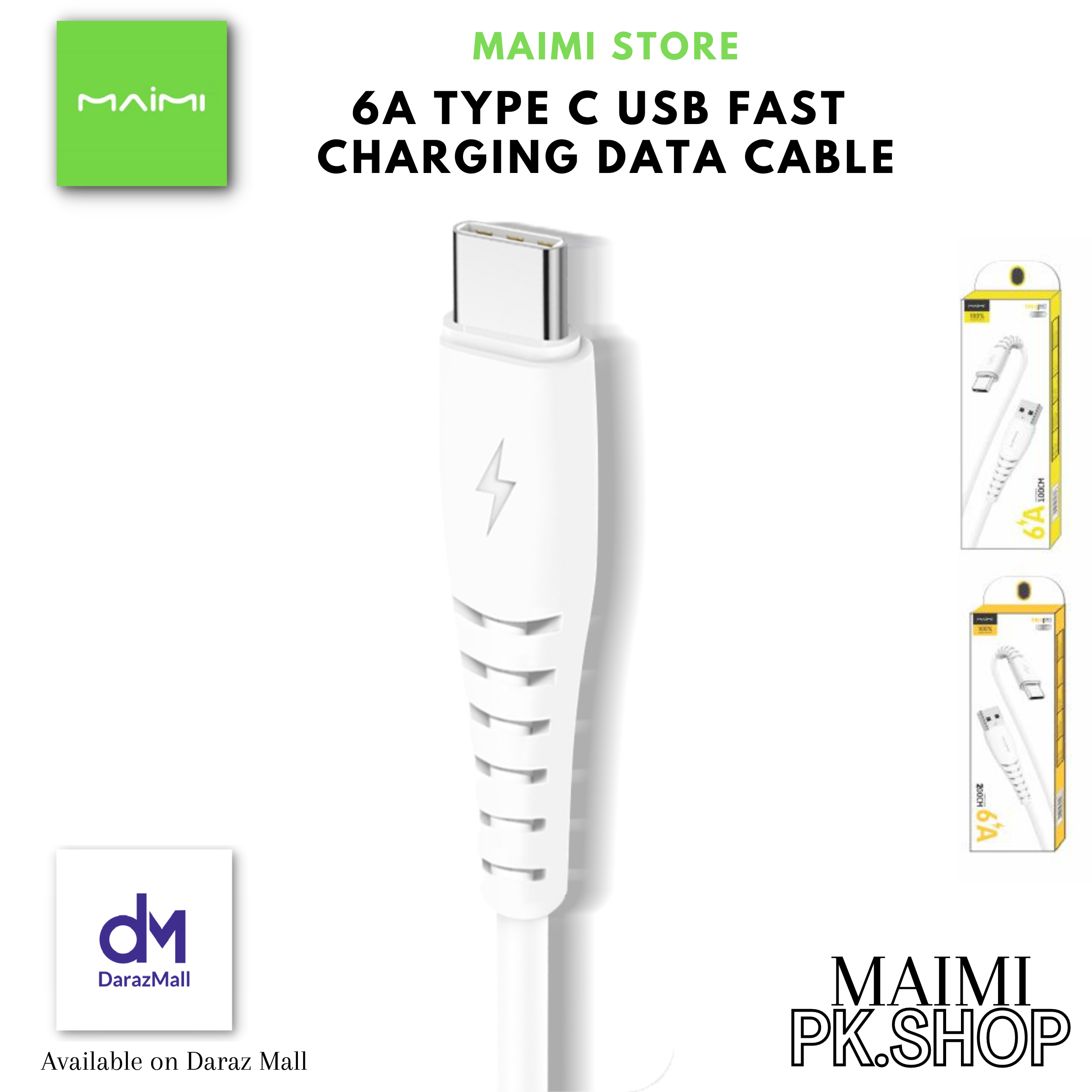 Maimi Original Type C Fast Charging Data Cable Usb Long Cable for Android PC Computer and Laptop ...