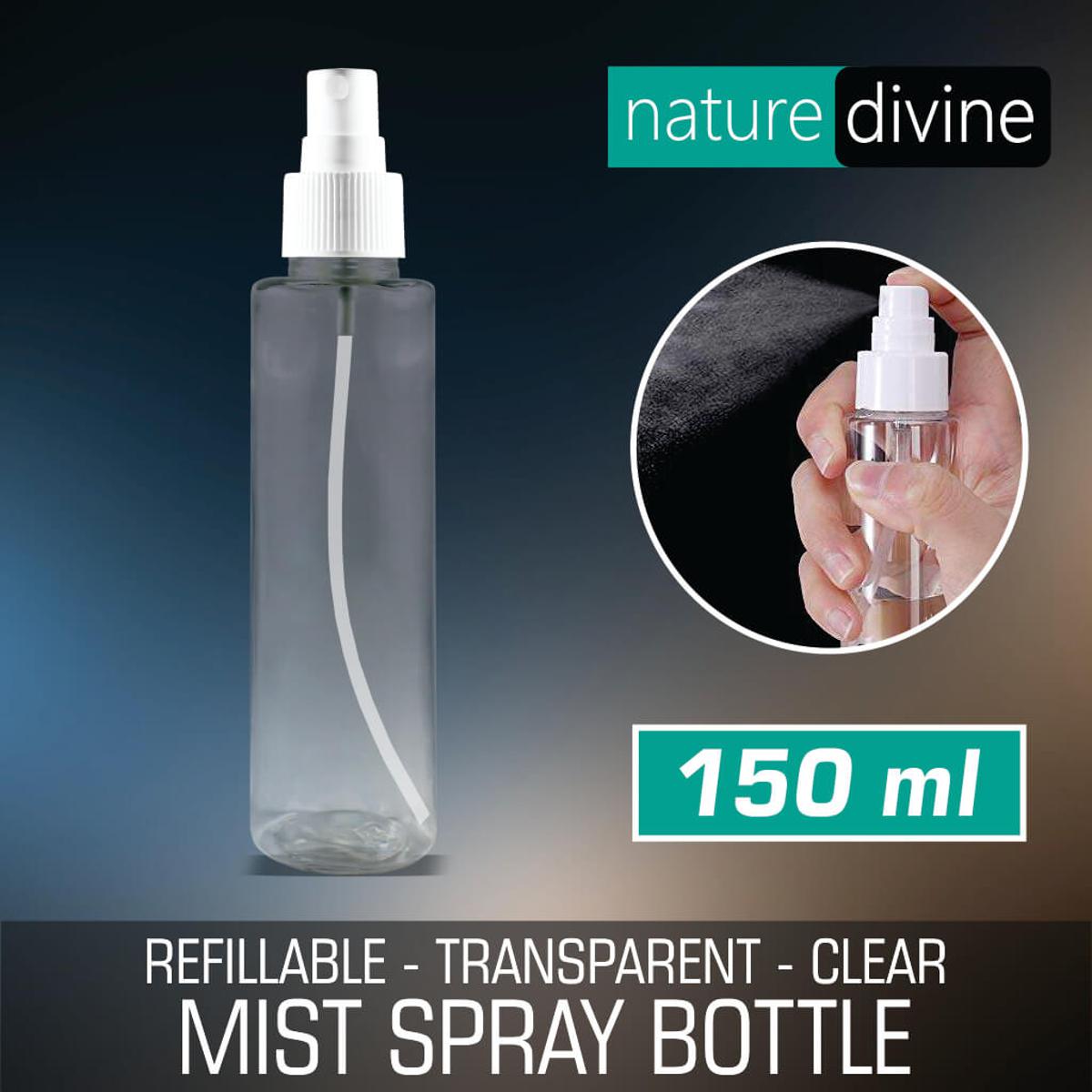 Nature Divine Refillable Transparent Clear Mist Plastic Spray Bottle ...