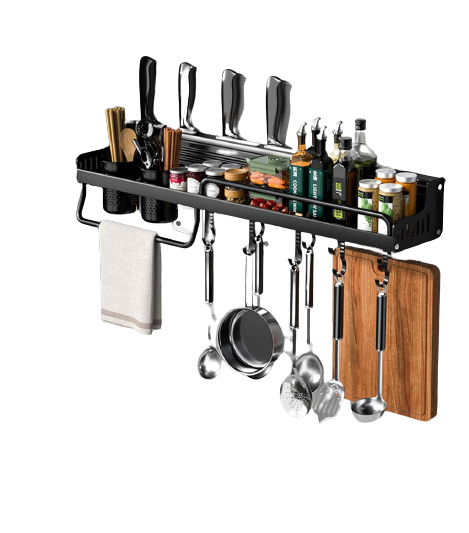 Latest Kitchen Shelf Wall-mounted Spice Storage Racks Punch-free ...