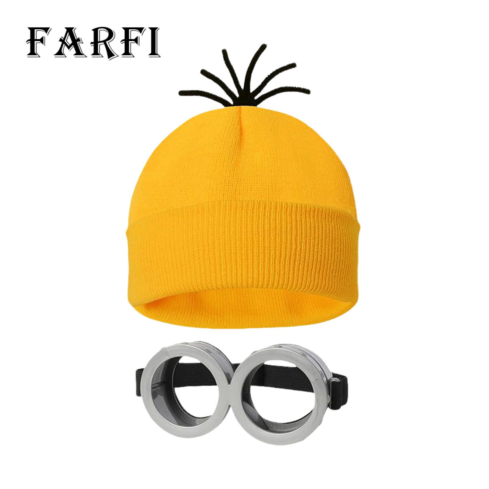 Steampunk Goggles Beanie Set Yellow Cartoon Character Cosplay Set with ...
