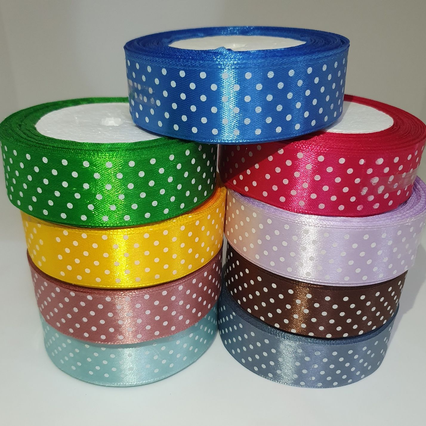 Polka Dot Ribbon One Inch Width/ 25 yards Ribbon Roll/ Colorful Ribbon ...