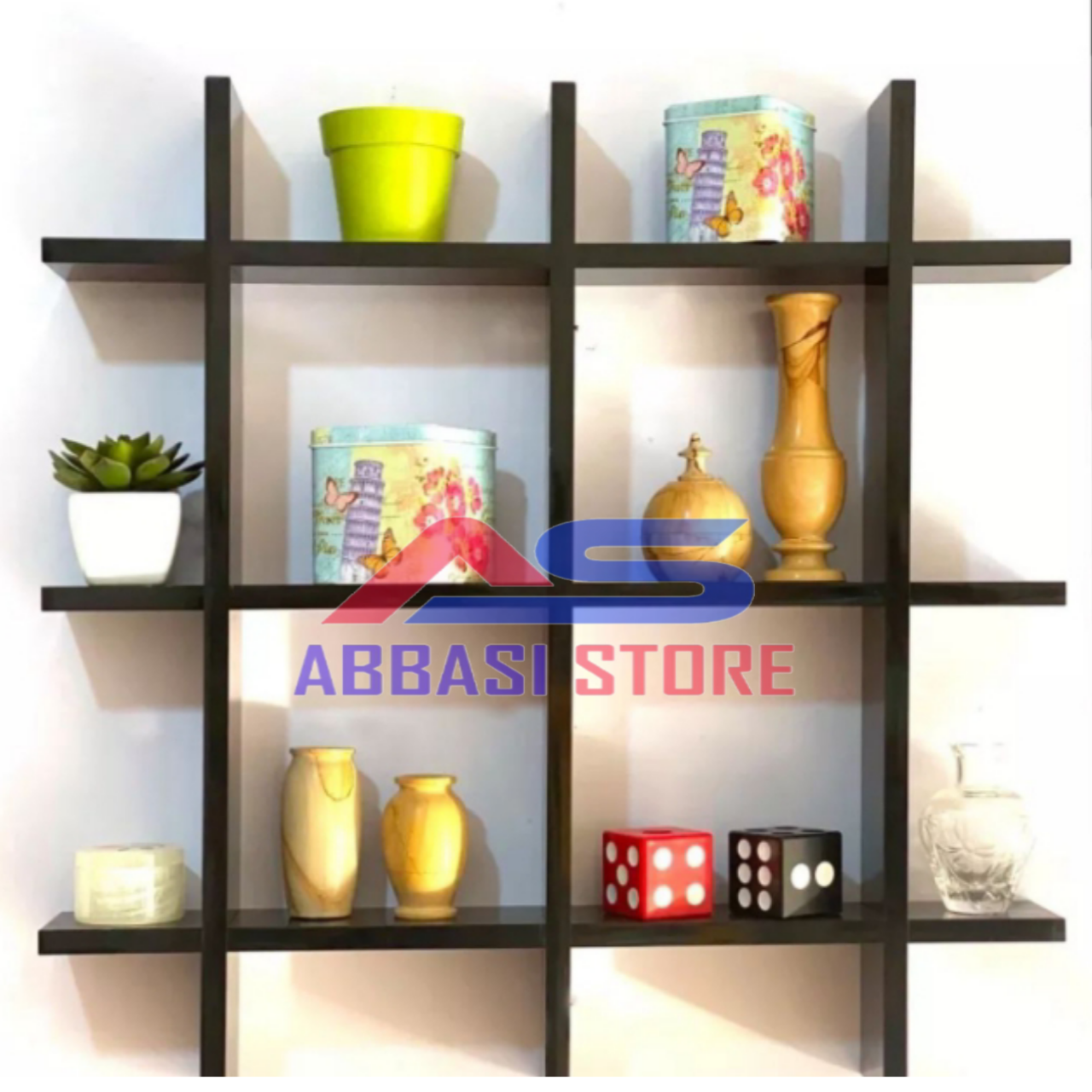 Wooden Reversed Criss Cross Intersecting Wall Mounted, Floating Display ...