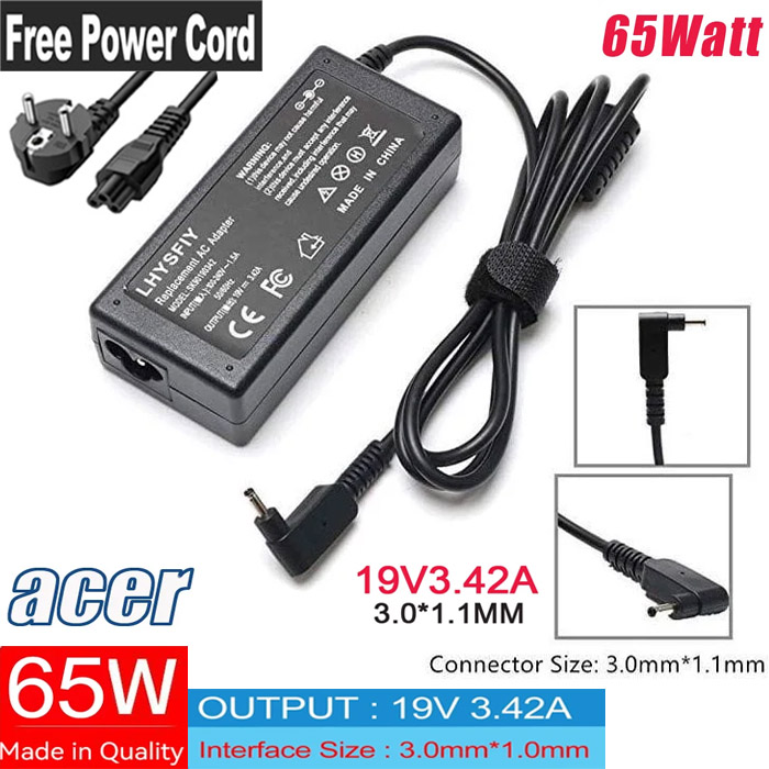 Acer Slim Pin Chroombook Charger / ACER 19V 3.42A 65W Chromebook Slim ...