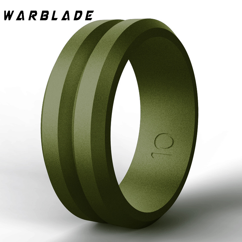 WarBLade 8MM Silicone Rings V-groove Hypoallergenic Flexible Sports Men ...