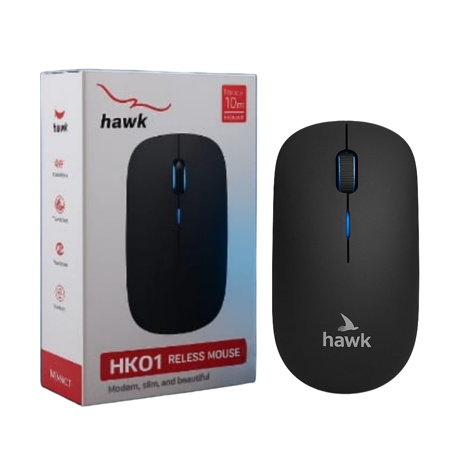 Hawk HK01 Wireless Mouse – Slim Silent Click, 2.4GHz Lag-Free ...