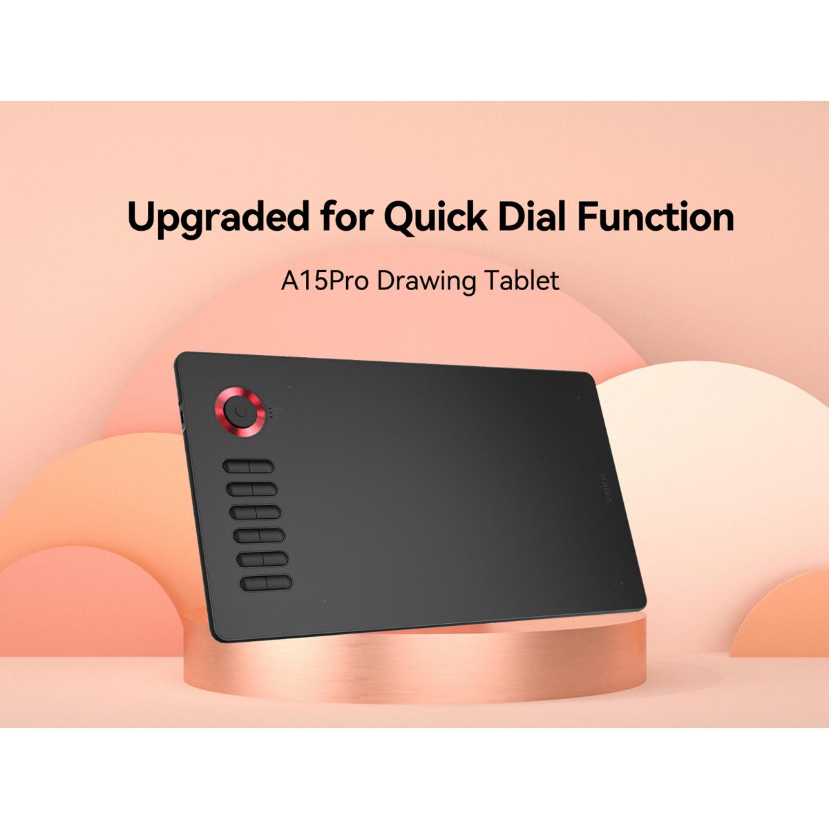 VEIKK A15 PRO Graphic Drawing Pen Tablet 10 * 6 inch Quick Dial Support ...