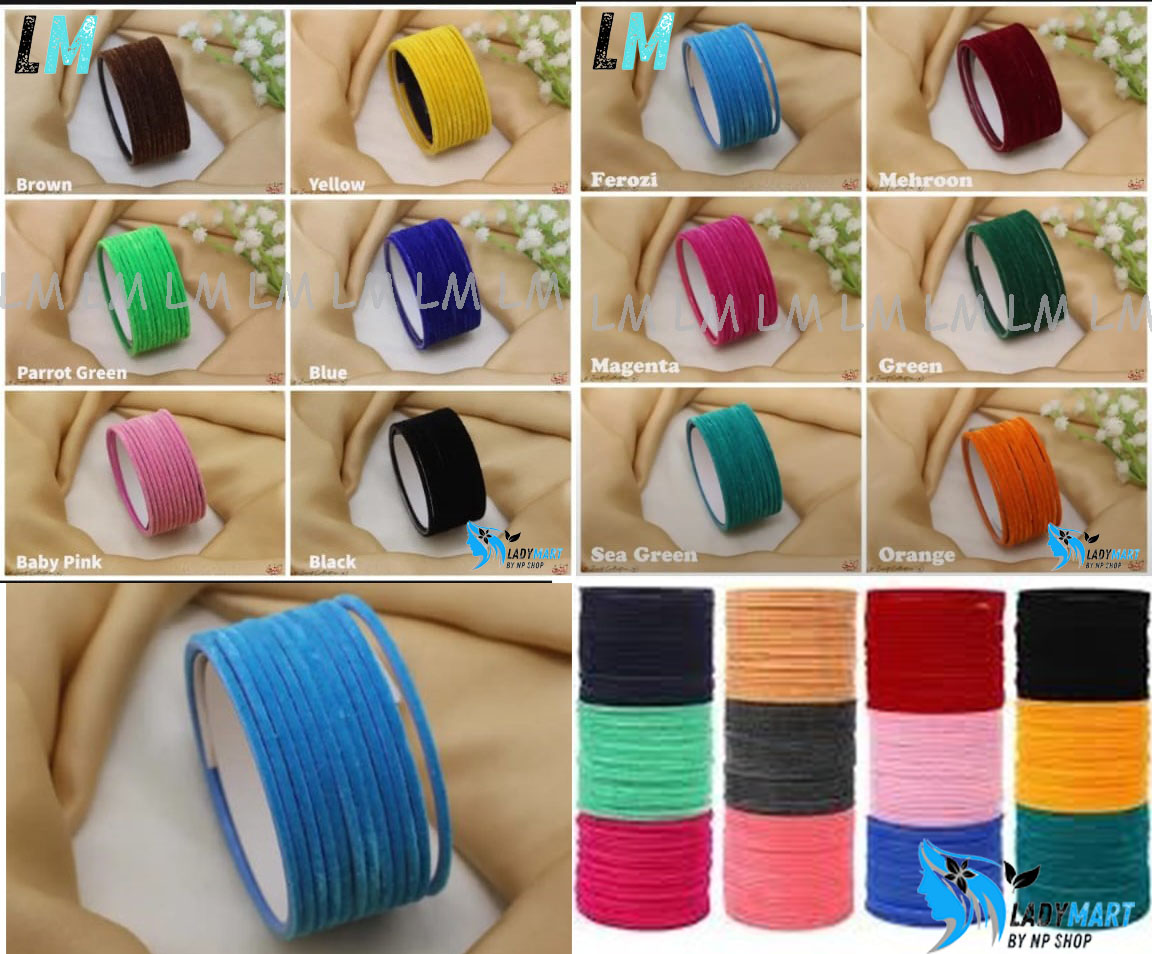 Beutifull simple 24 velvet glass bangles for girls | Daraz.pk