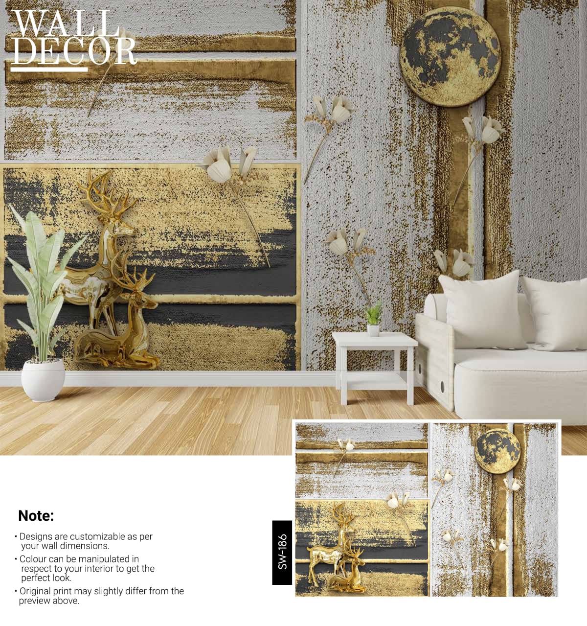 Wall Decor Wallpaper Room Decoration Flex 3D Flex Wallpaper 12*12 ...