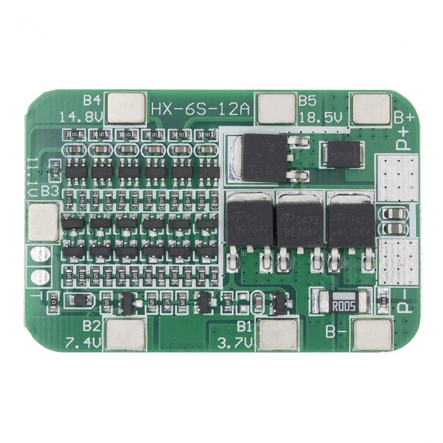 6S 15A 24V PCB BMS Protection Board For 6 Pack 18650 Li-ion Lithium Battery Cell Module 50*32mm ...