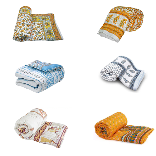 Winter Ultra Soft Comforter Razai Polyester Filled Bed Quilt Random ...