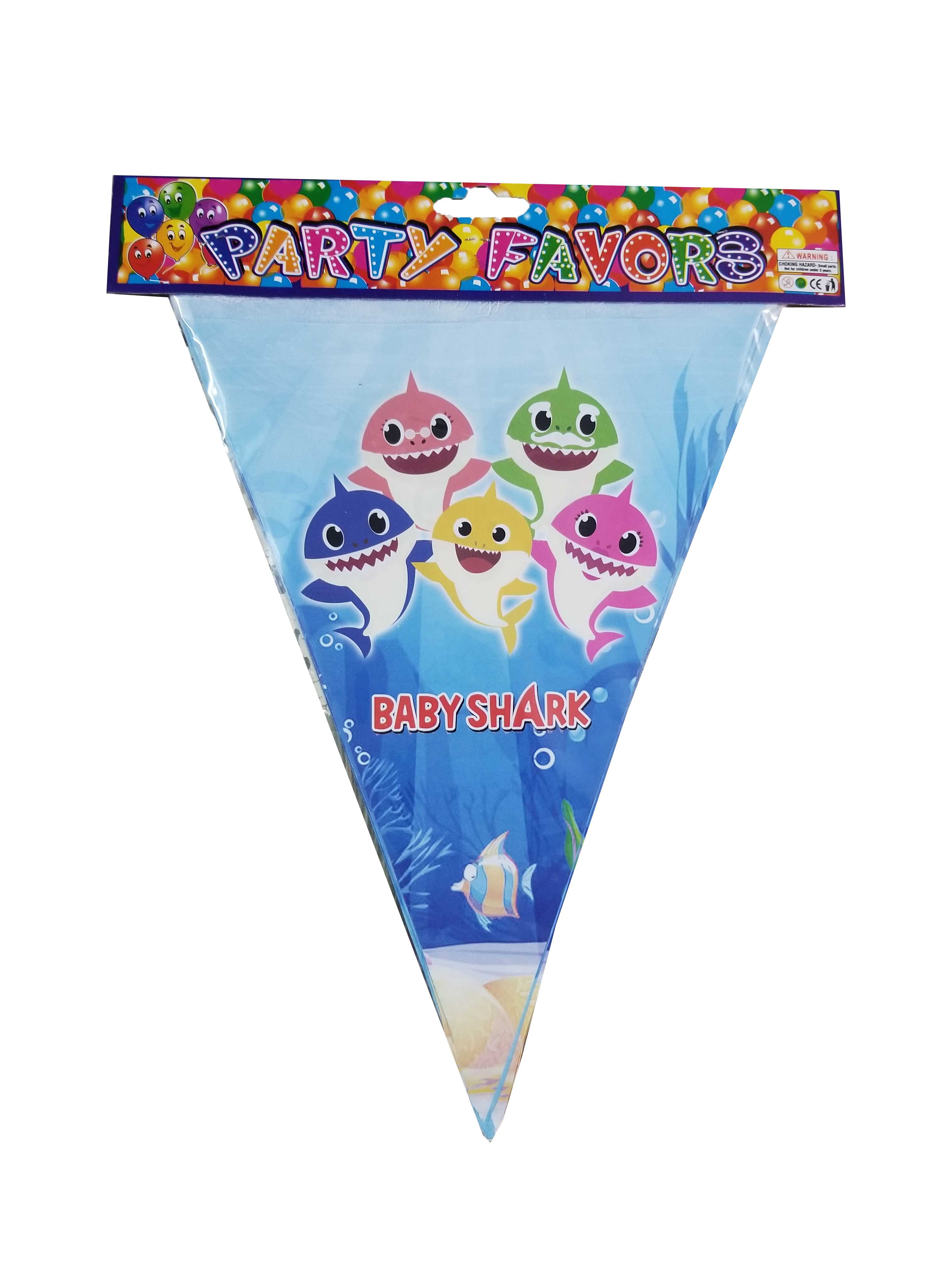 BABY SHARK THEME PARTY DECORATION FLAGS BANNER UNDERWATER THEME FLAGS ...