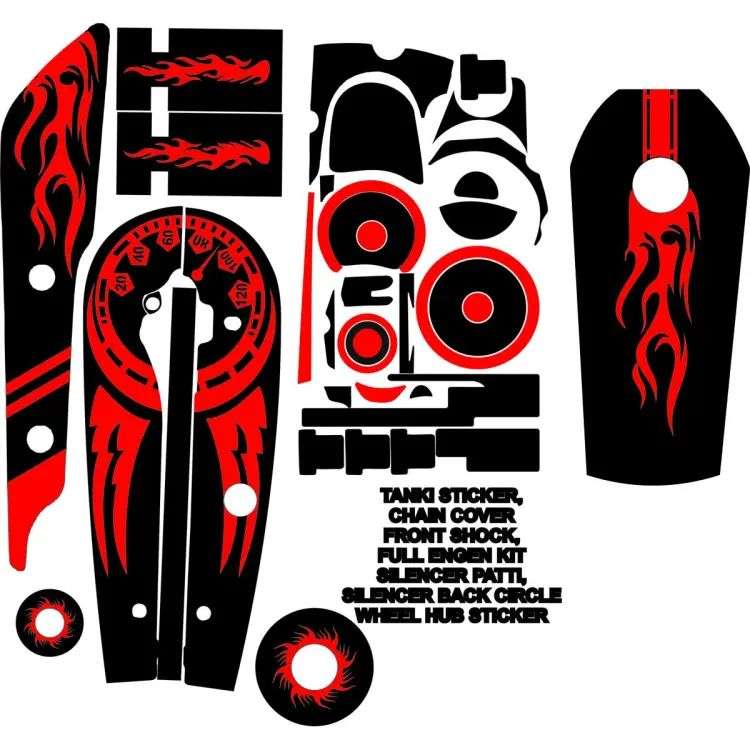 honda 125 cc full bike protection stickers in matt black multicolor ...