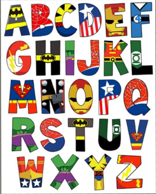Pack of 26 - Marvel Character English Alphabet Stickers - 3-4 cm ...