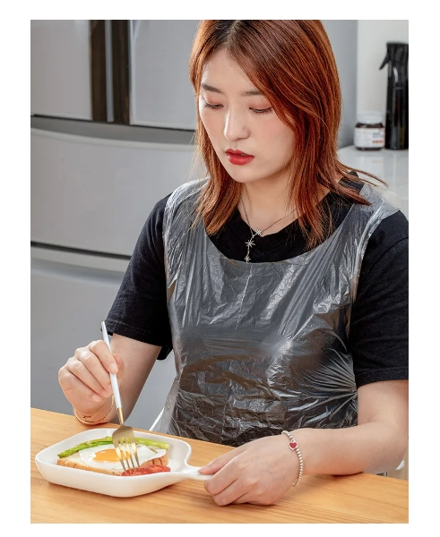 Pack of 20 - Disposable Kitchen Apron (Transparent PVC Plastic Sheet ...