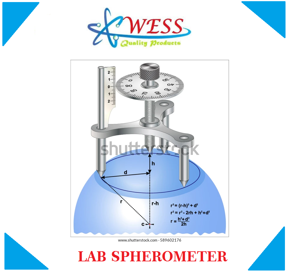 LAB SPHEROMETER instrument that is used for precise measurements of the radius of curvature of ...