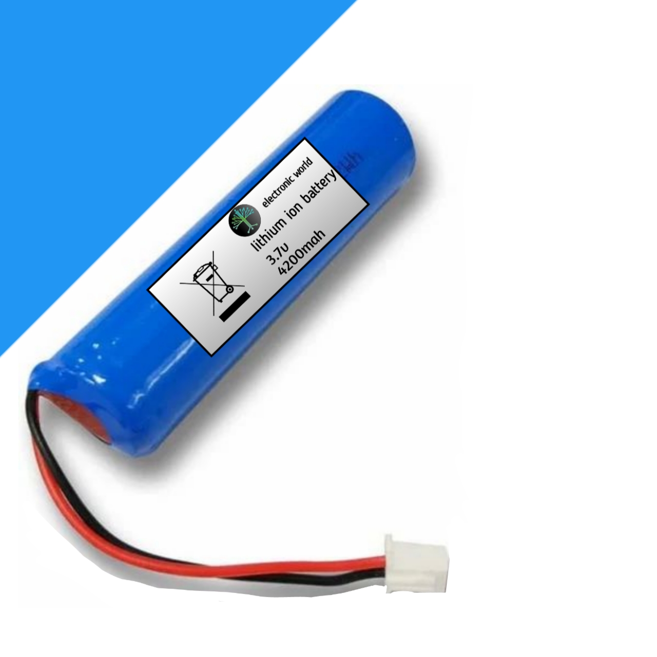 3.7V 18650 Lithium-Ion Battery with 4200mAh Capacity, Wire Leads, and ...