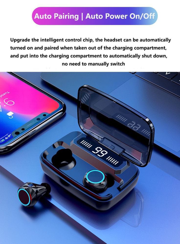 M10 Earbuds with Power Bank in Affordable airpods in beautiful design ...