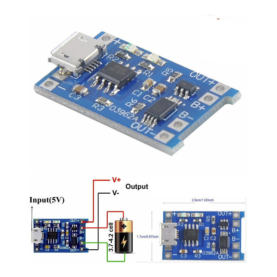 Module,Breakout,Drivers===>5V 1A Micro USB Lithium Battery Charging ...