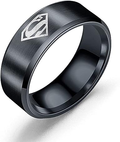 Men's and Boys' Titanium Rings Challa Stylish Superman Logo Design ...