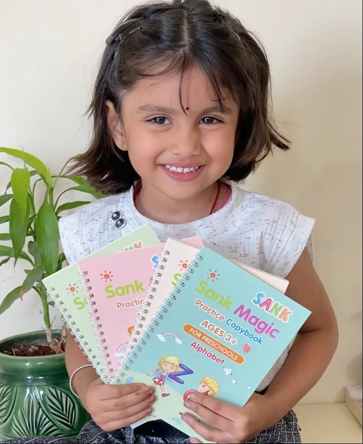 Sank Magic Practice Copy book (4 Books + Magic Pen & 10 Ink Refills ...