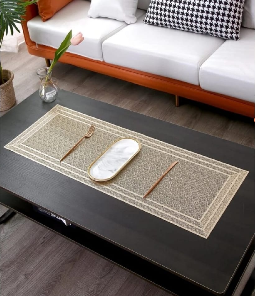 3 Feet Leaf Vinyl Table Runner, Center Table Dressing Table Non-Slip ...