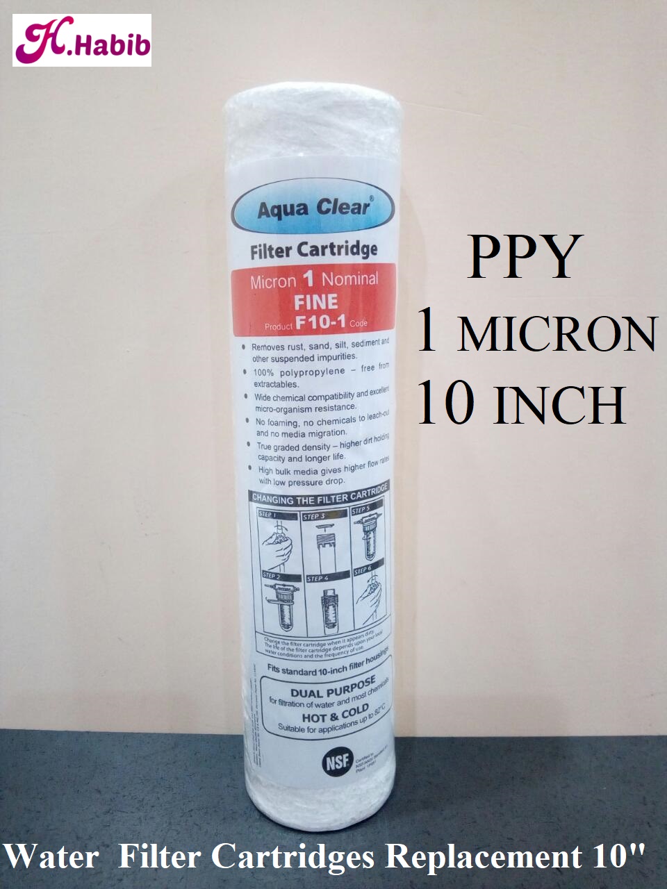 Water Filter Cartridge Replacement PPY String Wound Sediment 1 micron ...